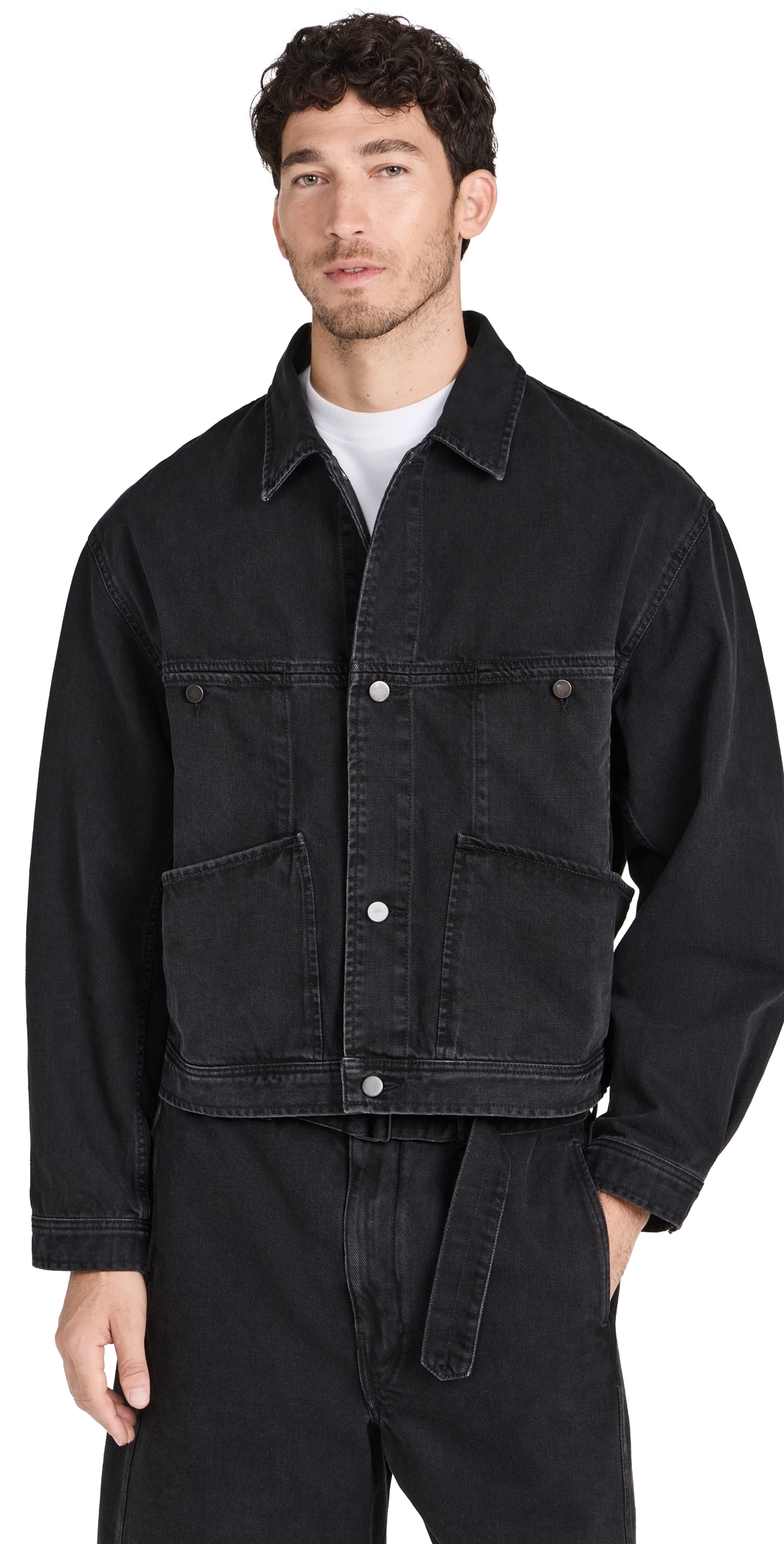 【LEMAIRE / ルメール】4 POCKET BLOUSON 2024s/s Lemaire 4 Pocket Blouson Jacket In Denim Soft Bleached Blk - 30